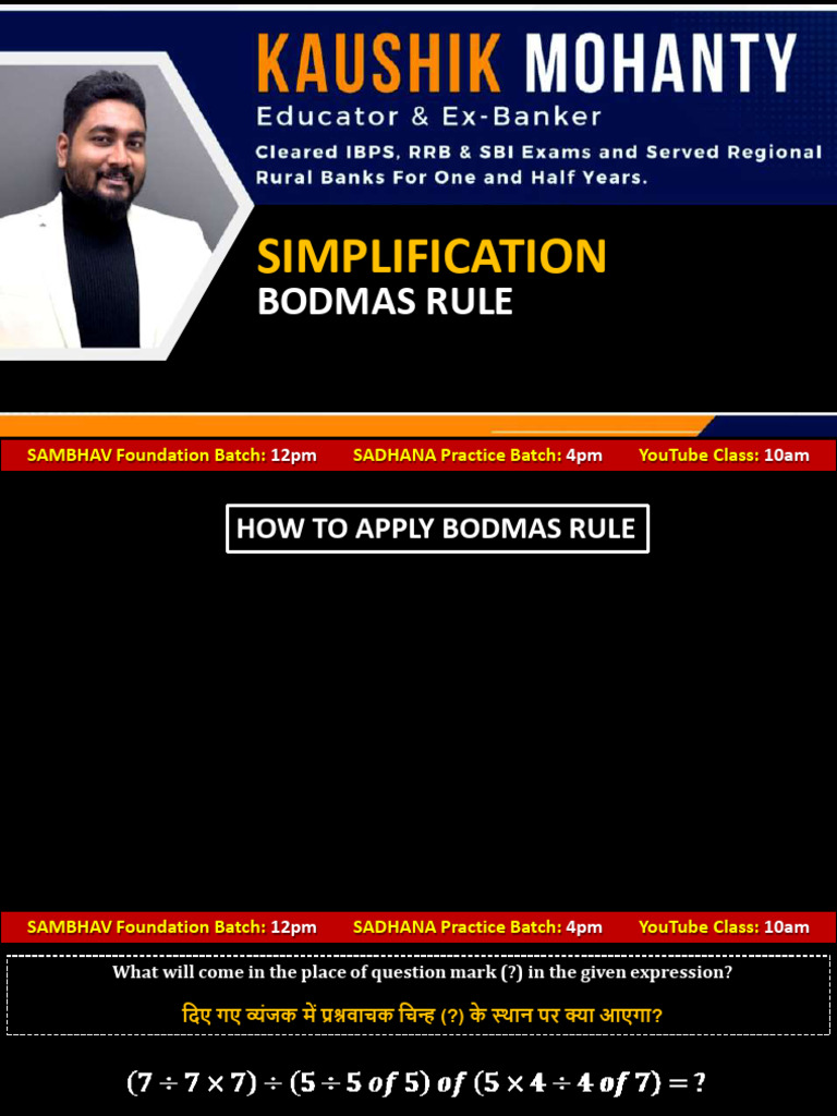 BODMAS Rule Simplification Techniques 31439291 2025 06-29-13 22 | PDF