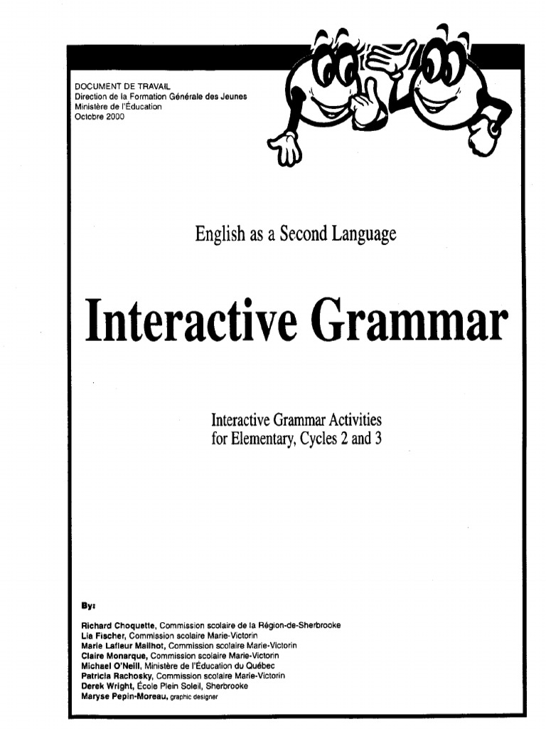 Interactive Grammar Act English Second Language Elementary Cycles 2 3 ...