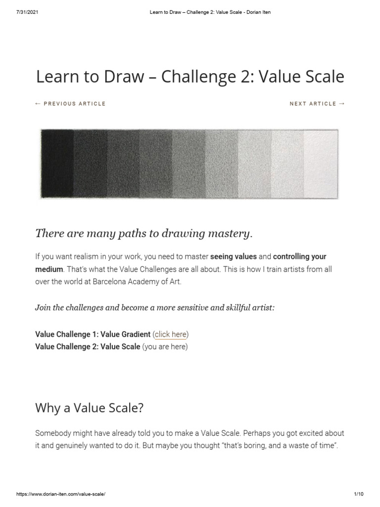 07 Learn To Draw Challenge Value Scale | PDF