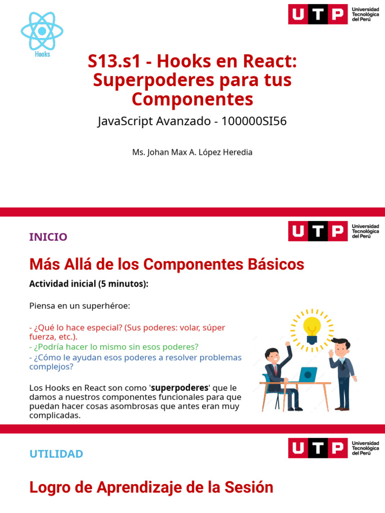 Presentacion S13 s1 Hooks React | PDF | Desarrollo de software ...