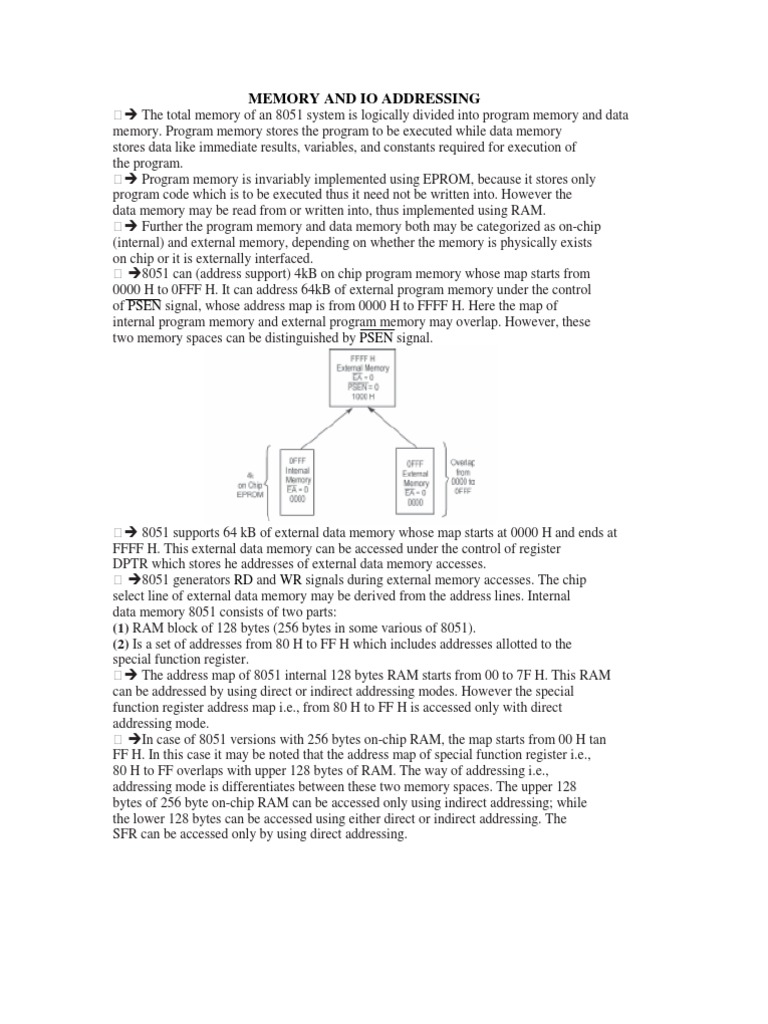 Memory and Io Addressing | PDF | Random Access Memory | Integrated Circuit