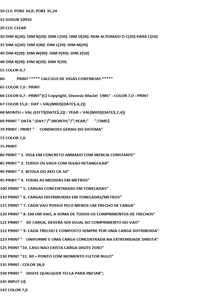 Viga Contínua Parcial - QB64 | PDF