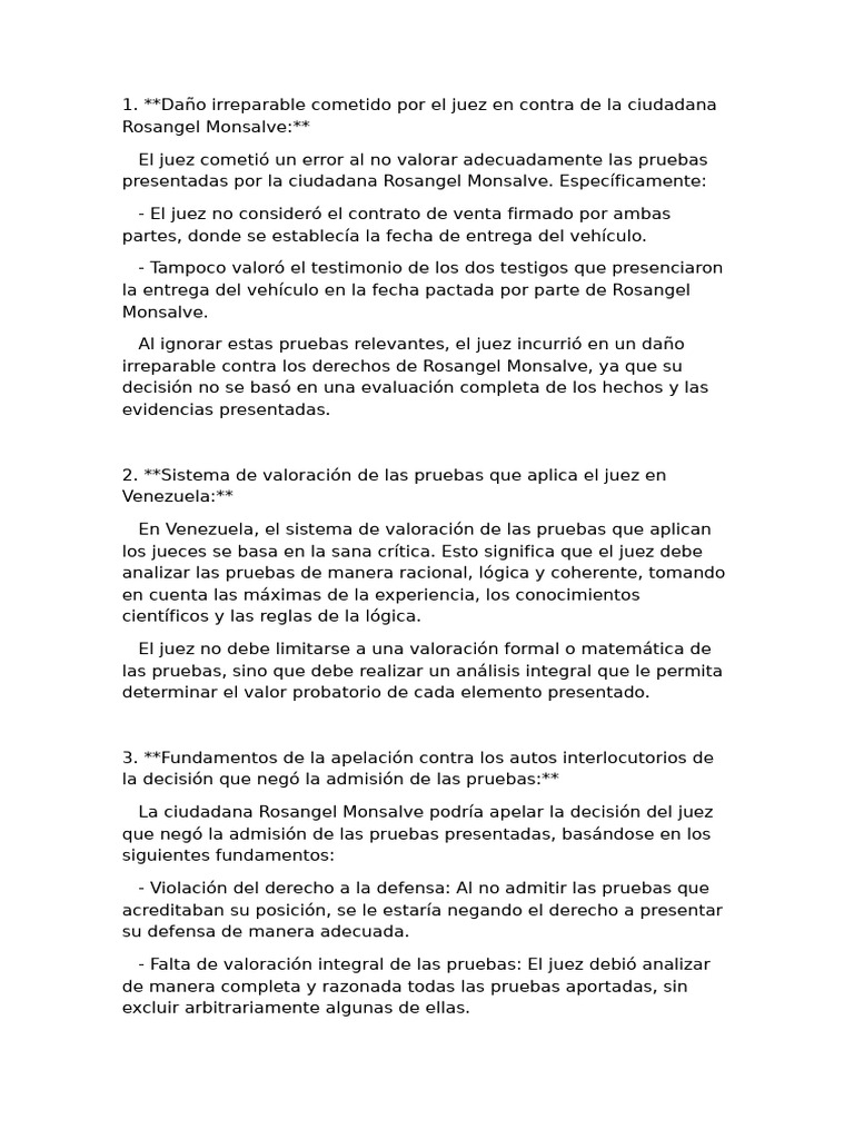 Procesal 2 | PDF | Evidencia (ley) | Juez