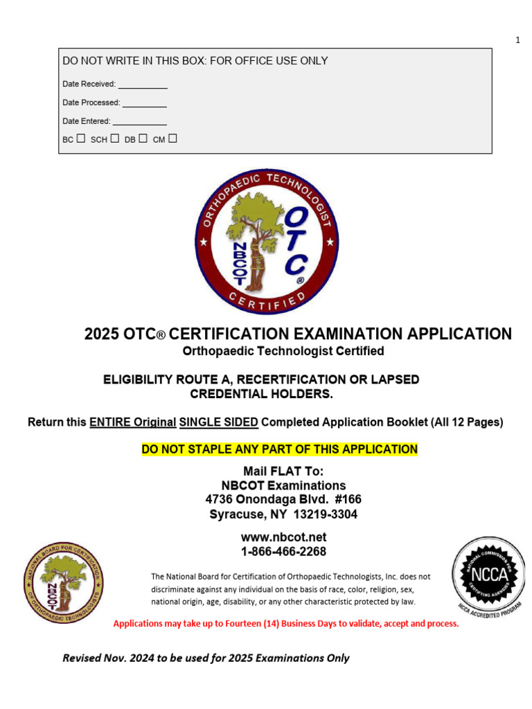 2025 OTC Certification Exam Application | PDF | Credit Card | Crimes