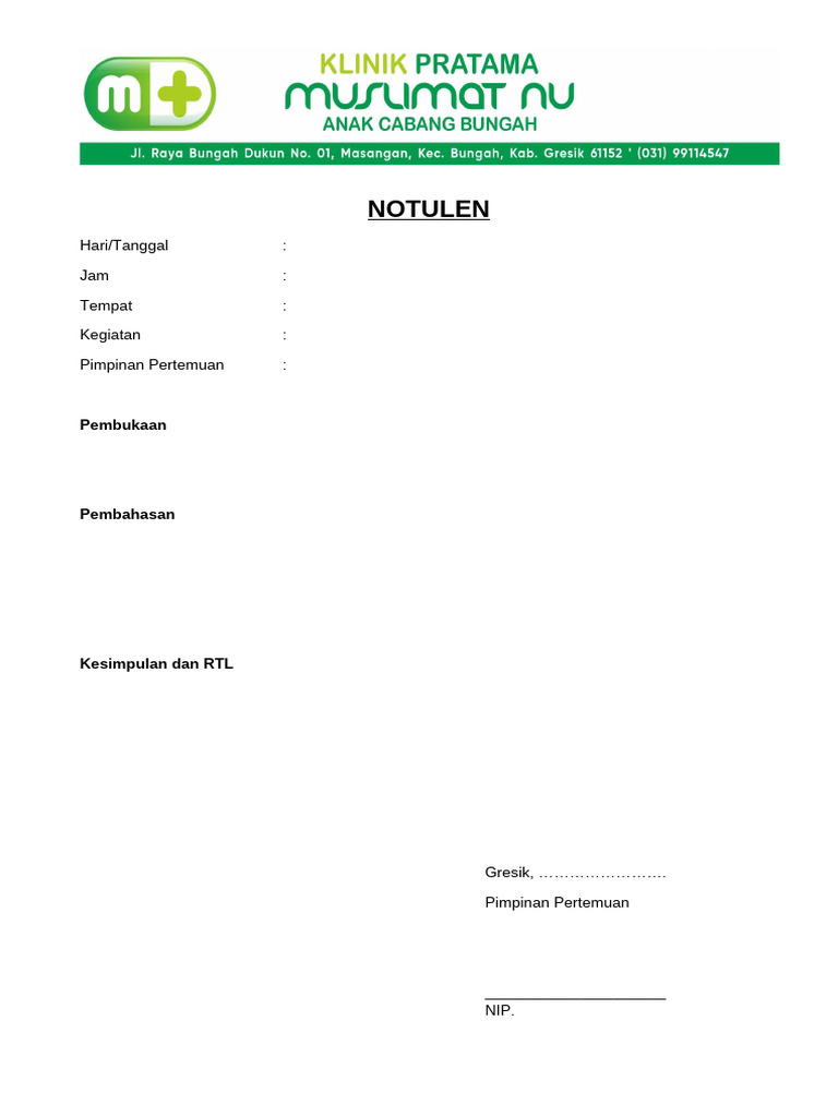 Format Notulen | PDF
