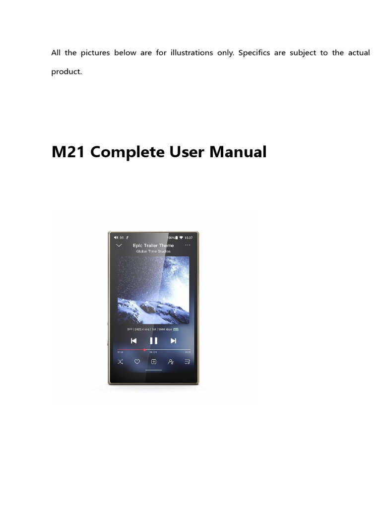 M21 Complete User Manual | PDF | Bluetooth | Equalization (Audio)