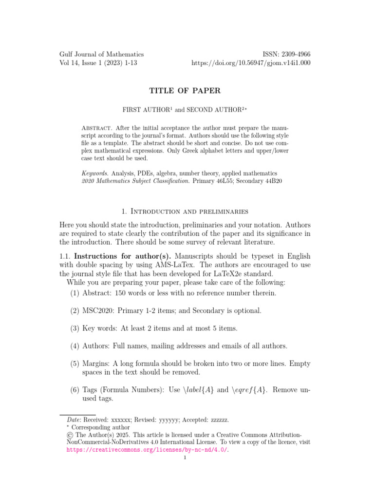 Gulf Journal of Mathematics Vol 14, Issue 1 | PDF | Mathematics | Geometry