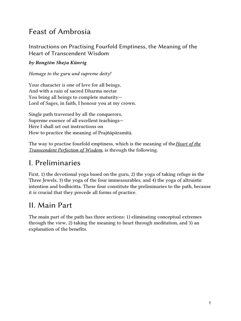 Fourfold Emptiness Practice Guide | PDF | Meditation | Śūnyatā