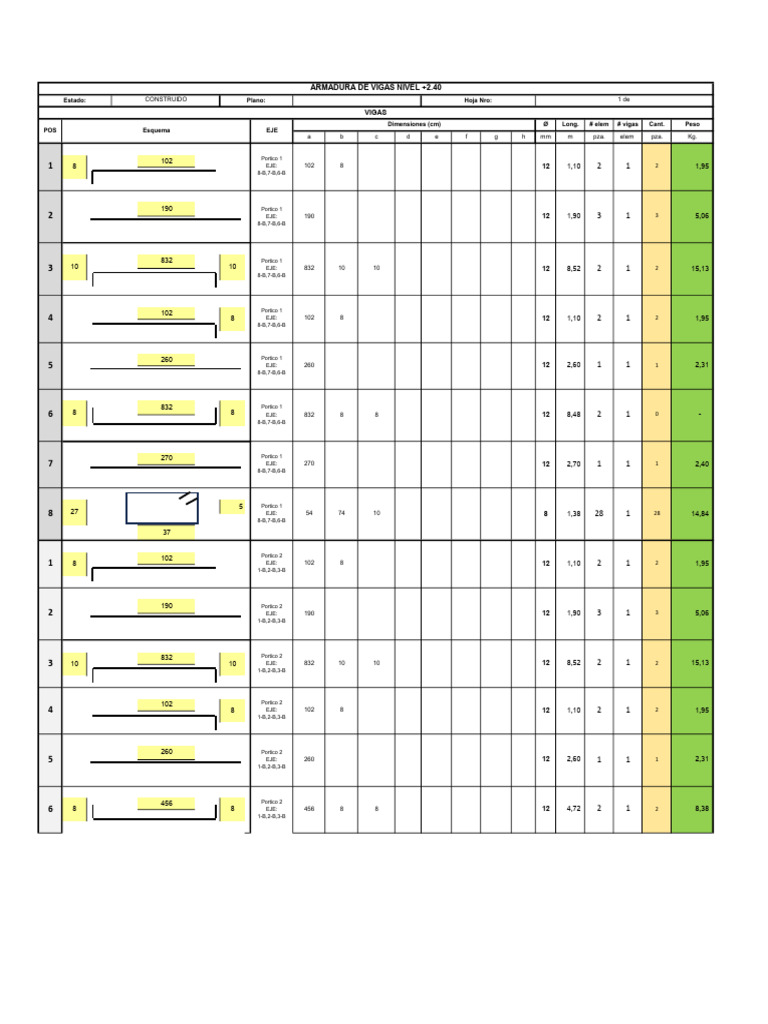 Vigas +2.40 Modif ABC | PDF
