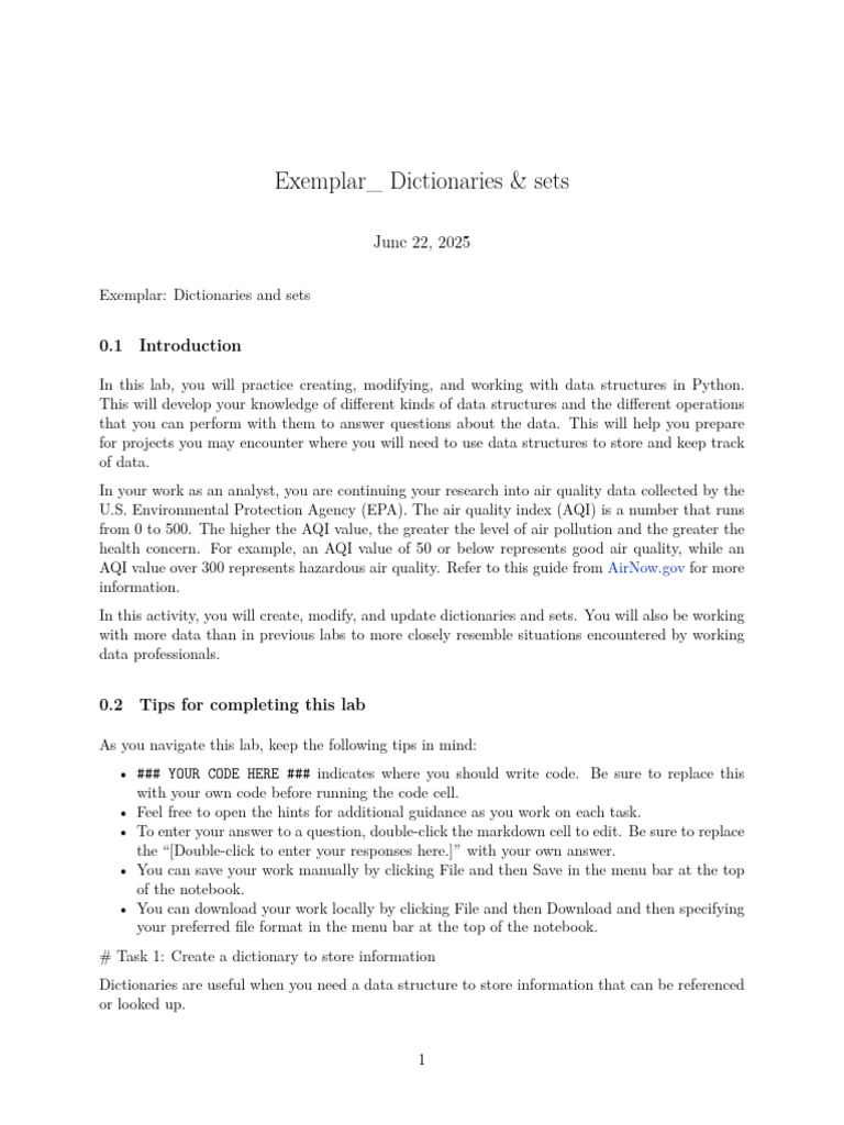 Exemplar - Dictionaries & Sets | PDF | Computer Science | Computing