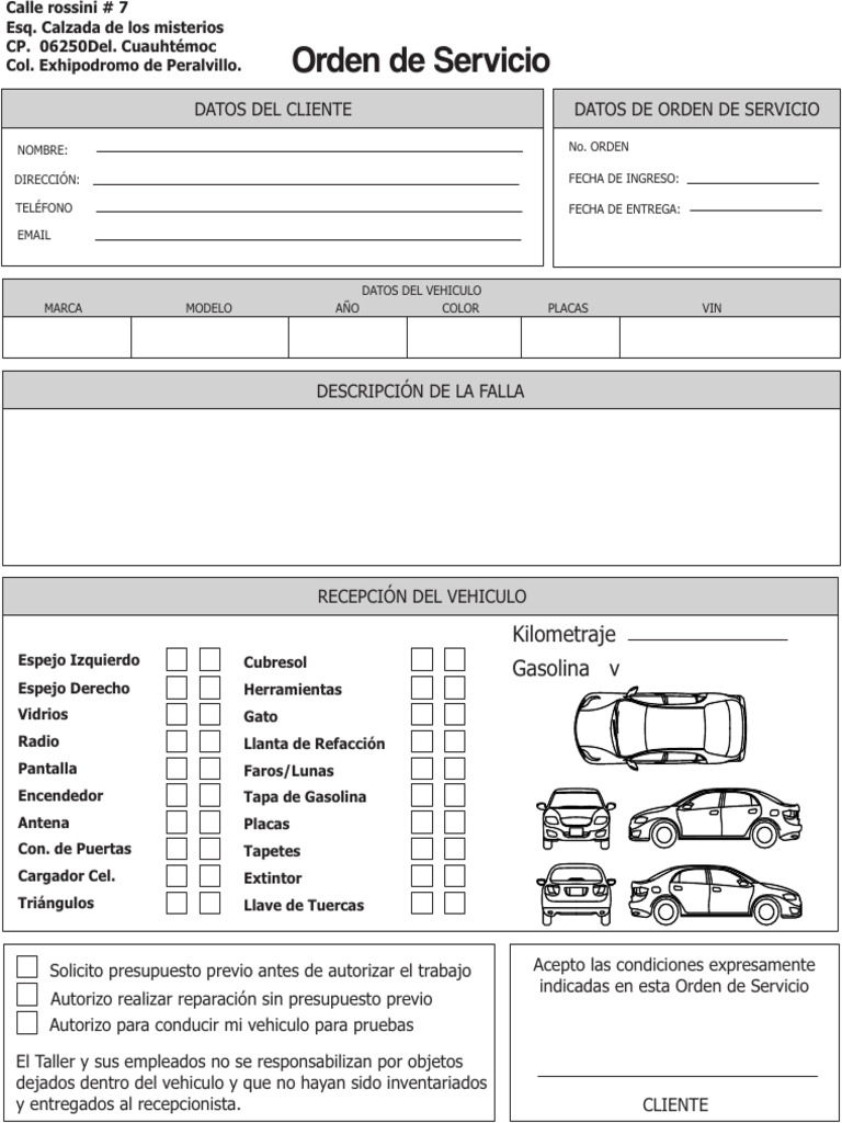 Orden De Servicio Pdf