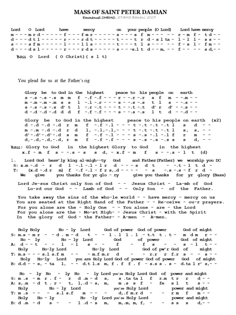 Mass of Saint Peter Damian 1 | PDF | Lord's Prayer | God In Christianity