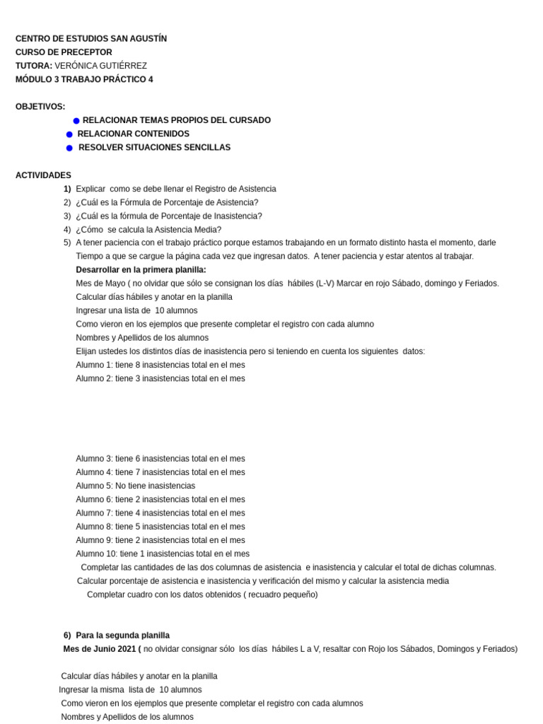 Cesa - Preceptor - Módulo 3 - Trabajo 4 | PDF