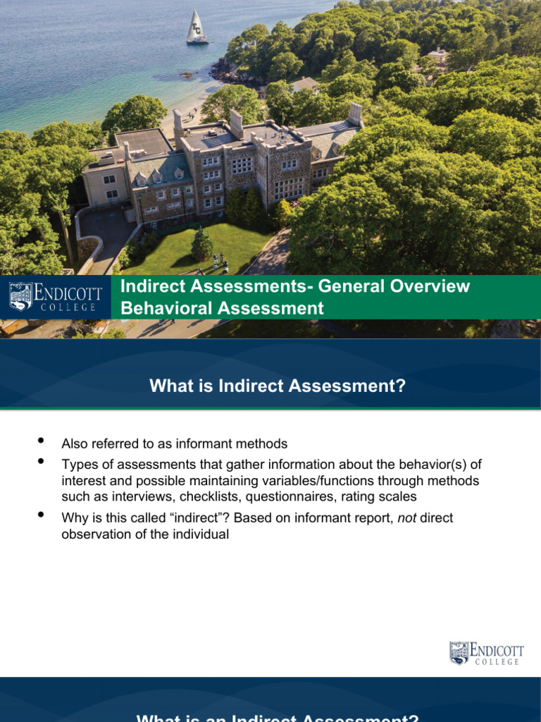 Intro To Indirect Assessment - 1 | PDF | Information | Psychological ...