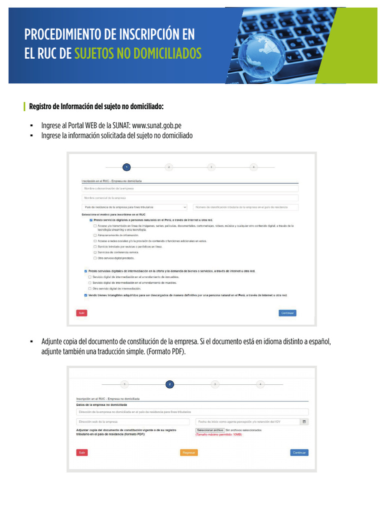 Inscripción RUC Sujetos No Domiciliados | PDF