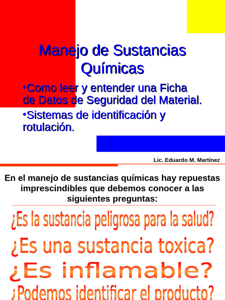 Manejo de Sustancias Químicas | PDF | Toxicidad | Sustancias químicas