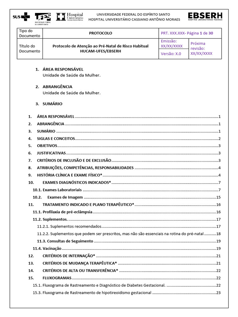 Protocolo Pre Natal HUCAM Final | PDF | Gravidez | Hepatite B