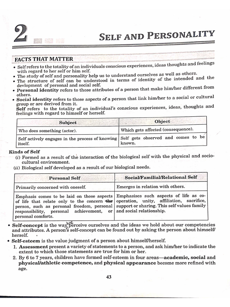 2-Self and Personality | PDF