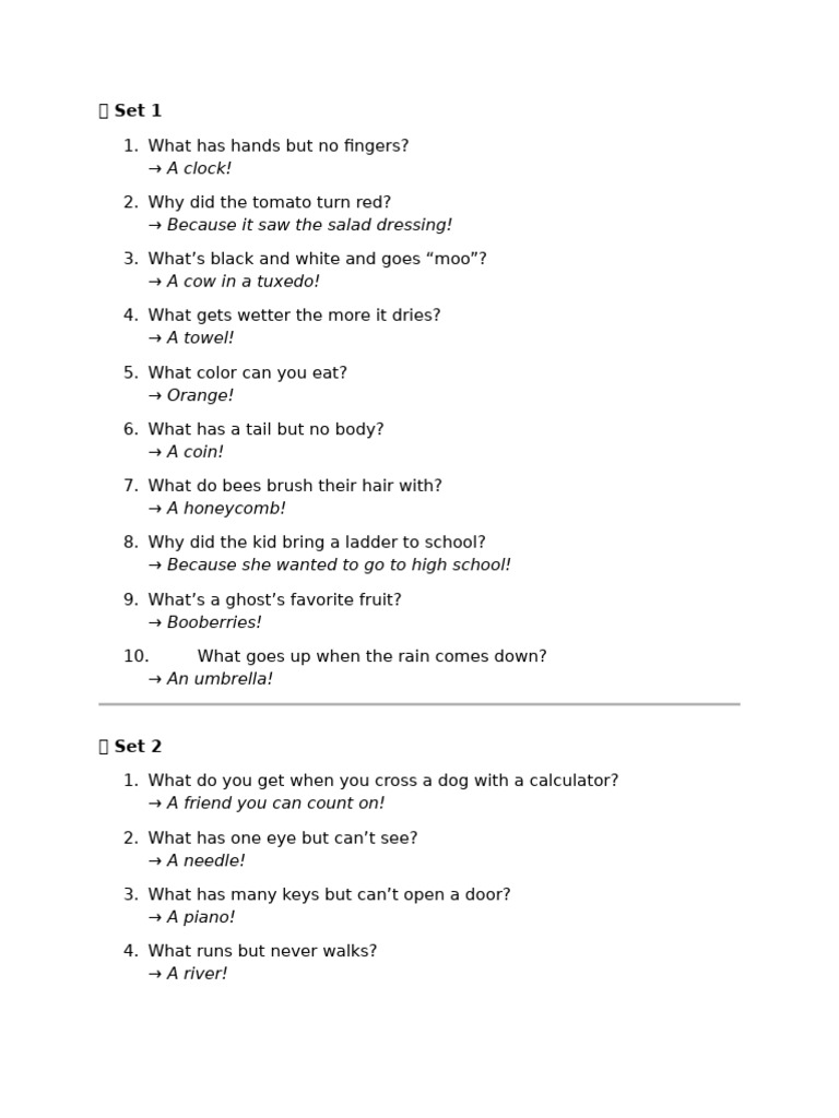 Hilarious Riddles for Fun and Laughter | PDF