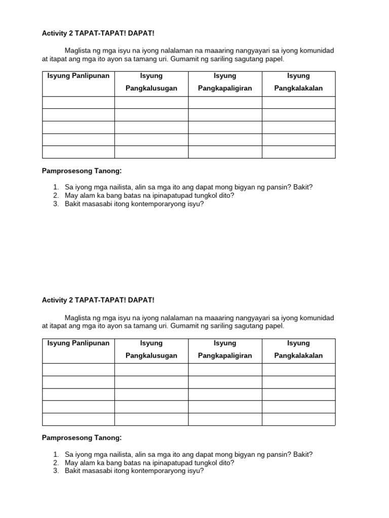 Activity 2 TAPAT DAPAT | PDF