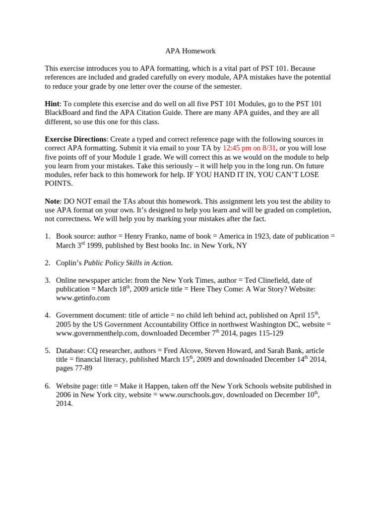 APA Homework 10 | PDF