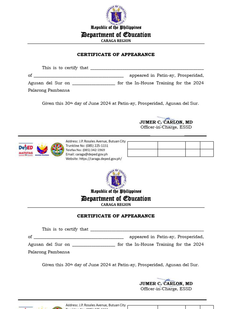Certificate of Appearance 240718 110522 | PDF