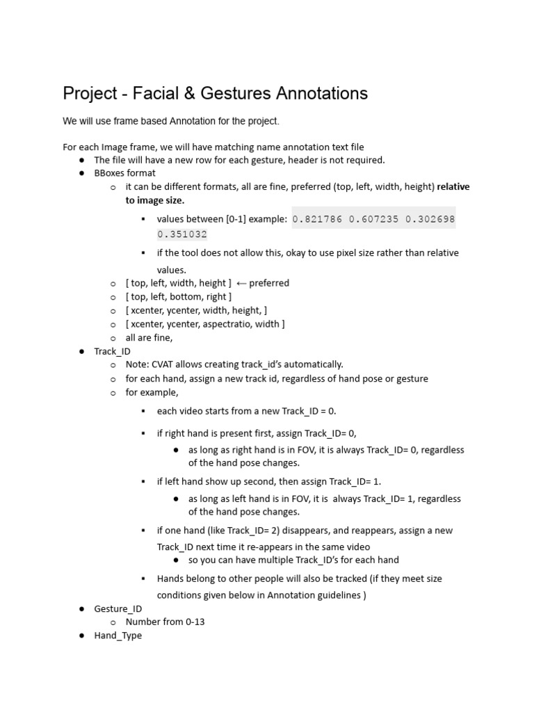 Project - Facial & Gestures Annotations | PDF | Hand