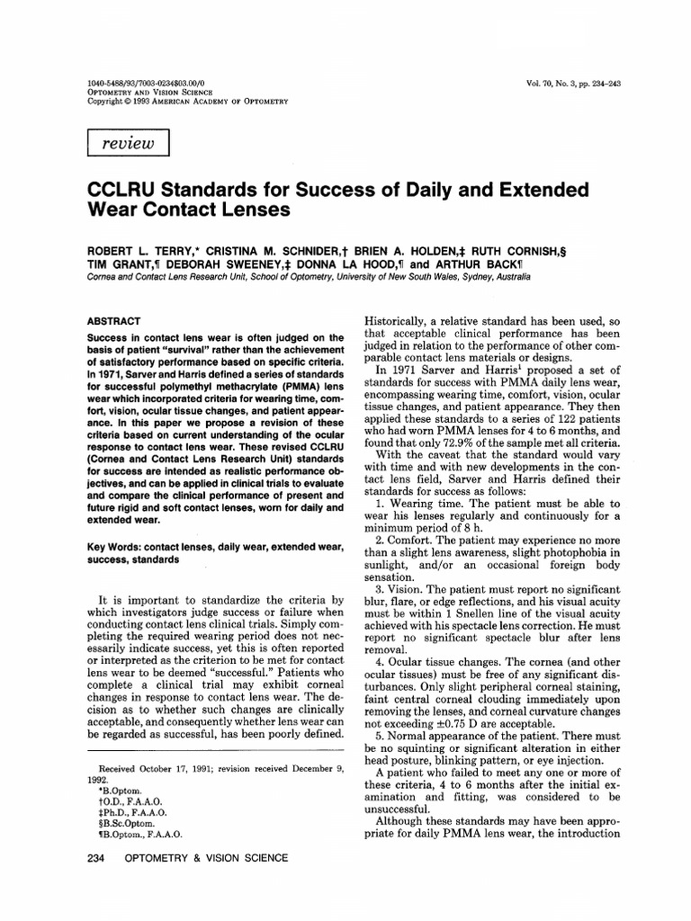 CCLRU Standards For Success of Daily and | PDF