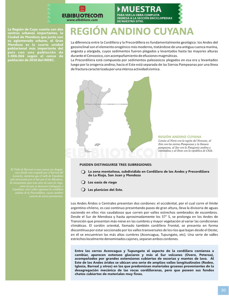 030 031 Argentina Region Andino Cuyana | PDF | Andes | Valle