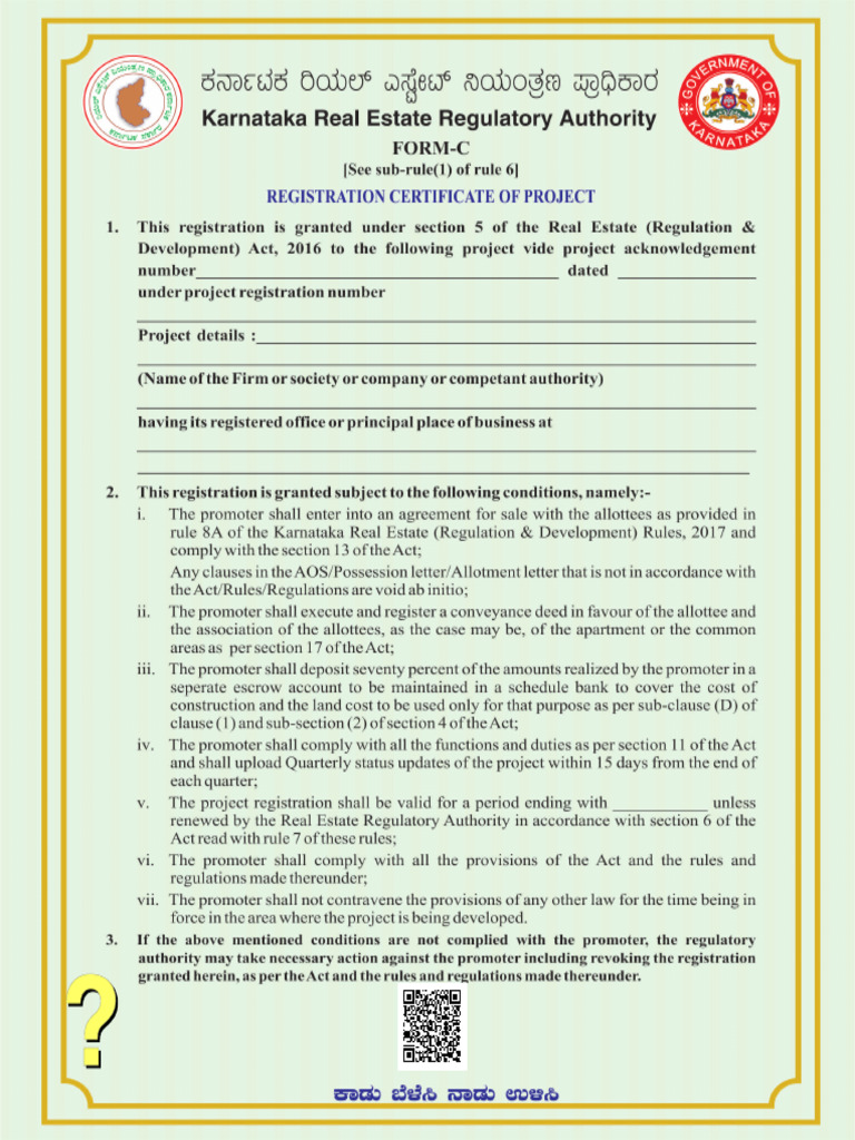 Ajmera Iris Rera Certificate | PDF