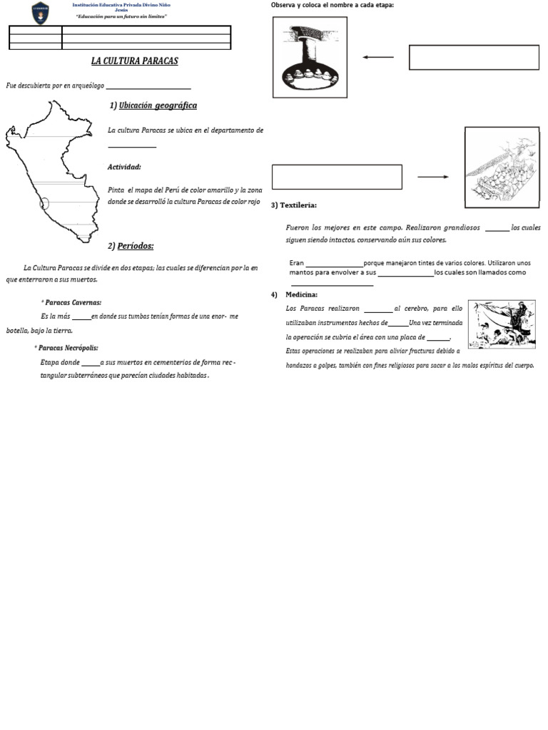 Ficha de Aplicación Cultura Paracas | PDF