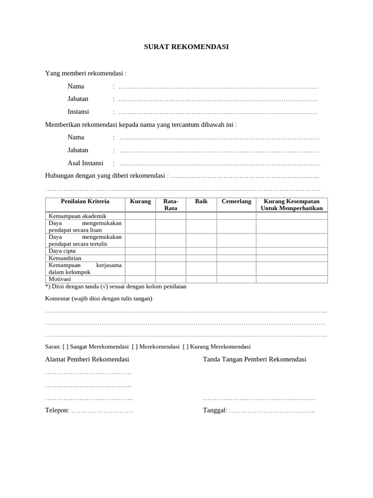 Surat Rekom | PDF