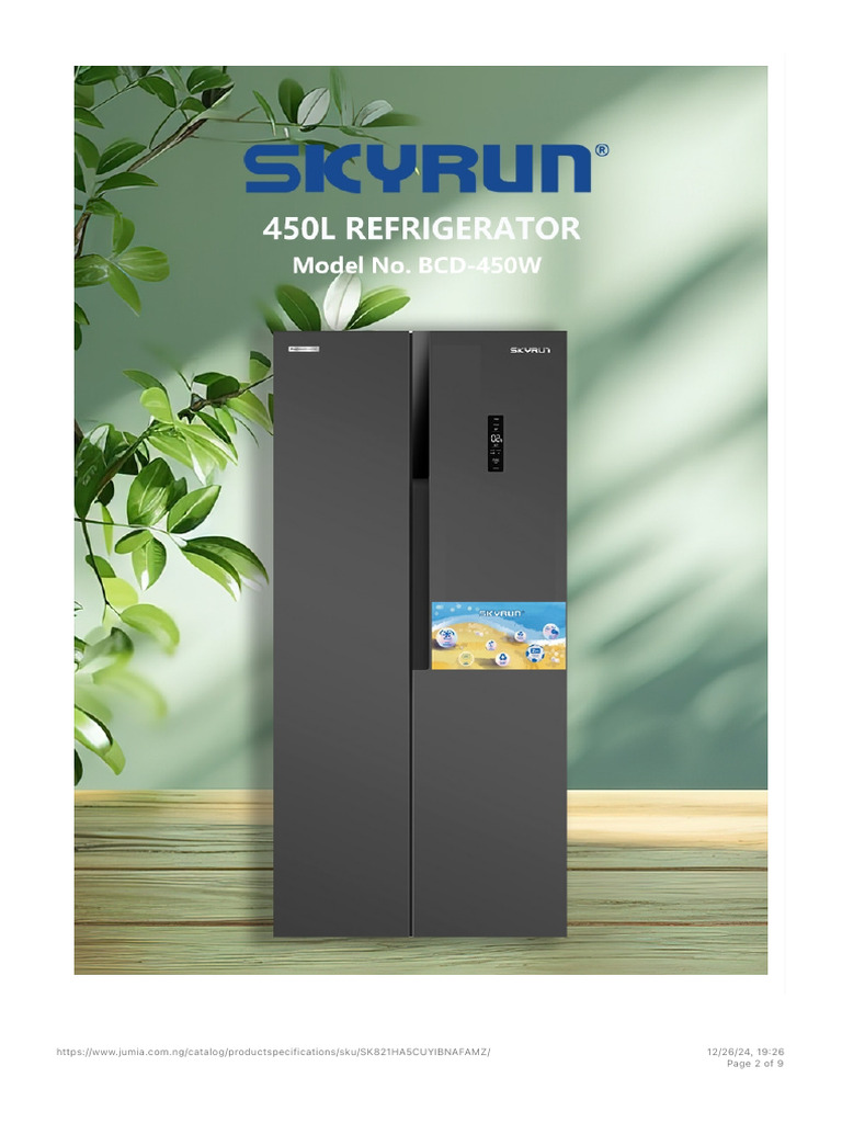 Details of 450 Litres Side by Side No Frost Fridge (BCD-450W) - Gray | PDF | Refrigerator ...