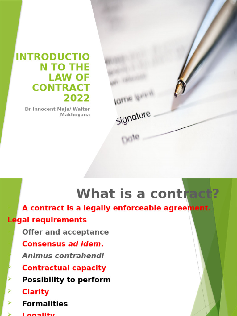 Introduction To The Law of Contract | PDF | Justice | Crime & Violence
