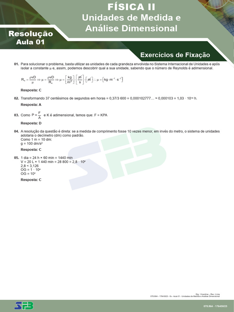 Unidades de Medida e Analise Dimensional - Fixacao | PDF