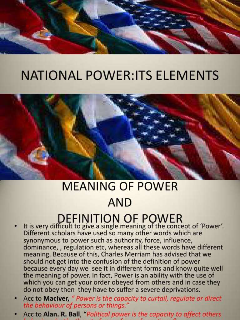 National Power | PDF | Power (Social And Political) | Political Science