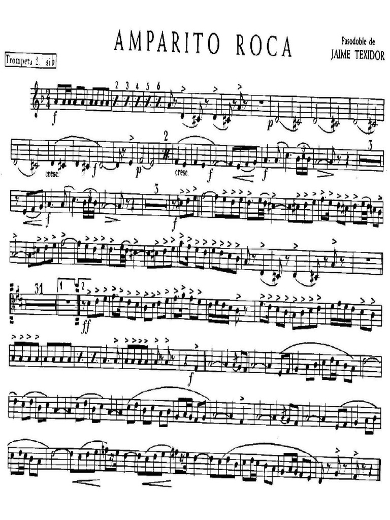 Amparito Roca (PD) - Texidor - Trompeta 2 | PDF