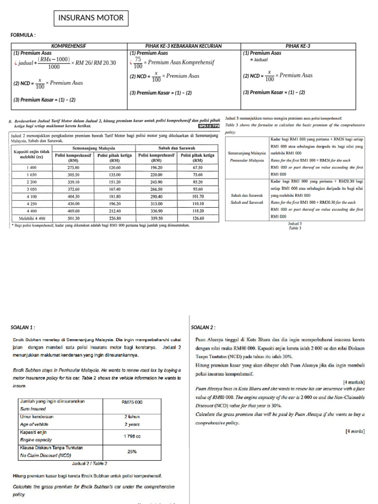Bab 3 t5 Insurans - Motor | PDF
