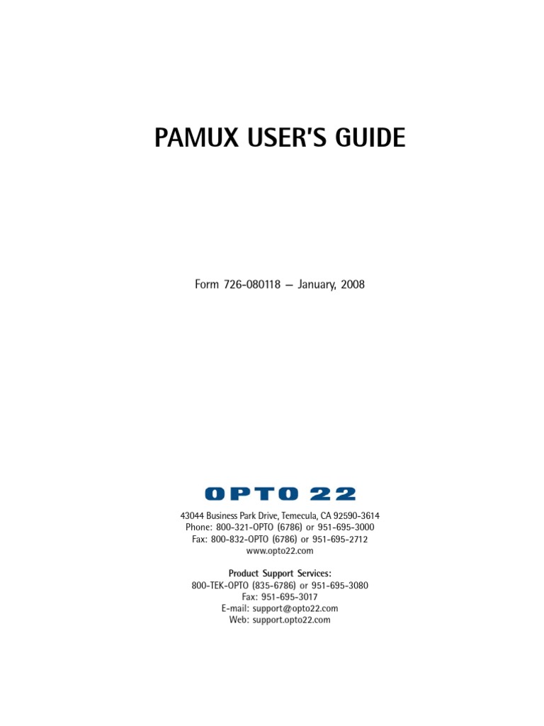 0726 Pamux Manual | PDF | Input/Output | Electrical Connector