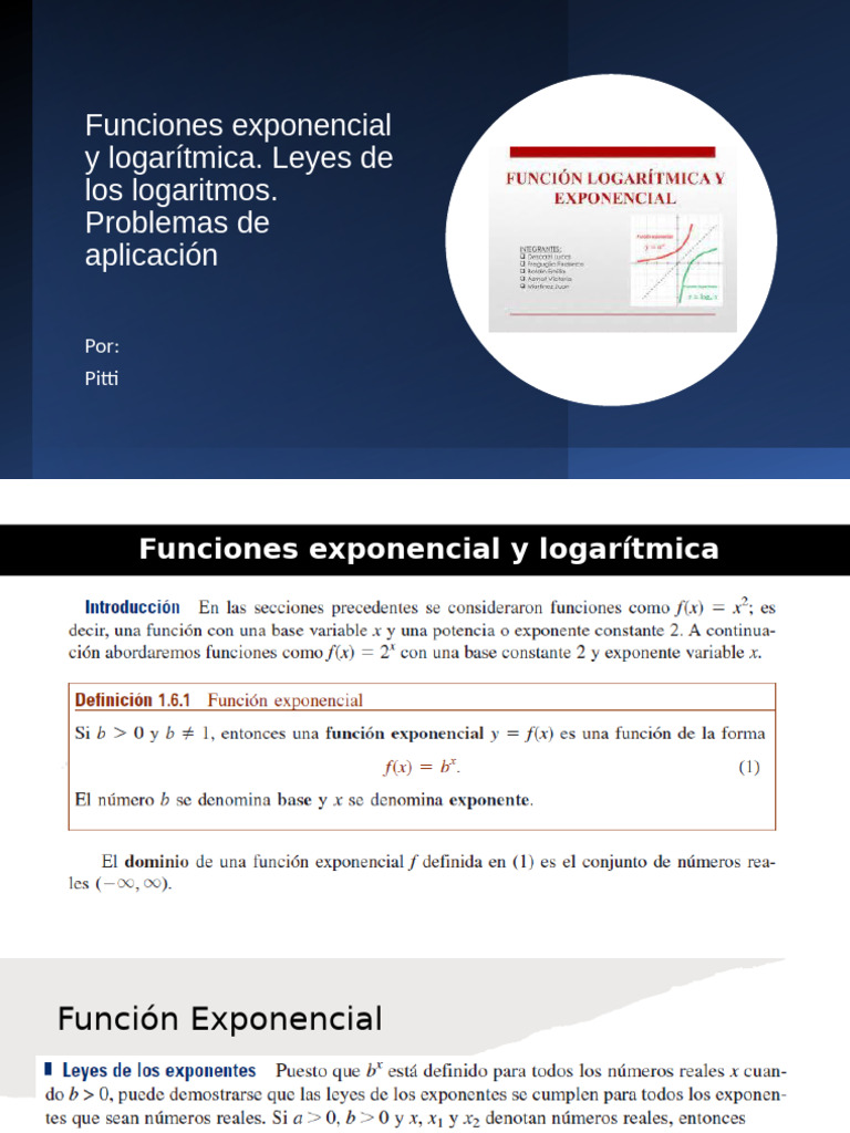 CLASE 11 Funciones Exponencial y Logarítmica | PDF