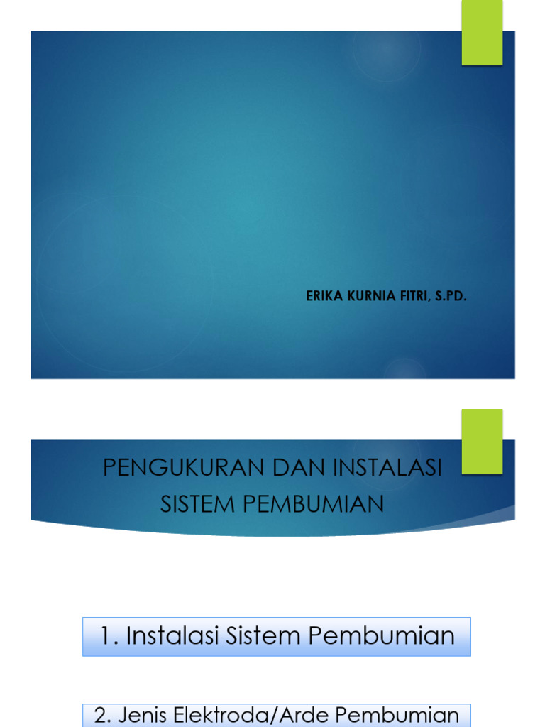 Instalasi Dan Pengukuran Sistem Pembumian | PDF