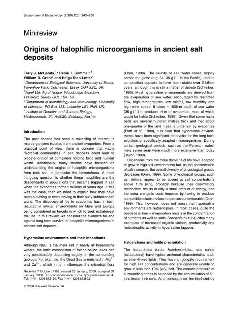 McGenity - 2000 - Origins of Halophilic Microorganisms in Ancient Salt ...