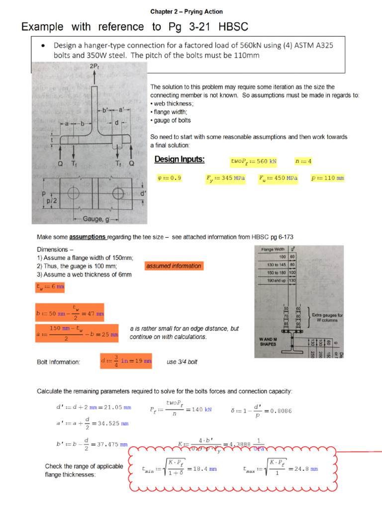 2 Connections - Examples W Prying | PDF