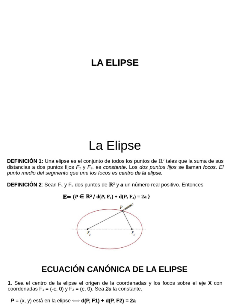 La Elipse | PDF | Elipse | Geometría Elemental