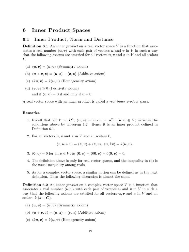 Inner Product Spaces | PDF | Vector Space | Norm (Mathematics)