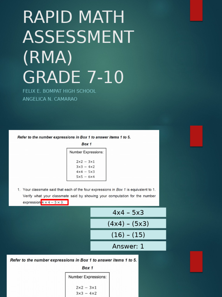 Rapid Math Assessment (Rma) - Reviewer | PDF | Area | Circle