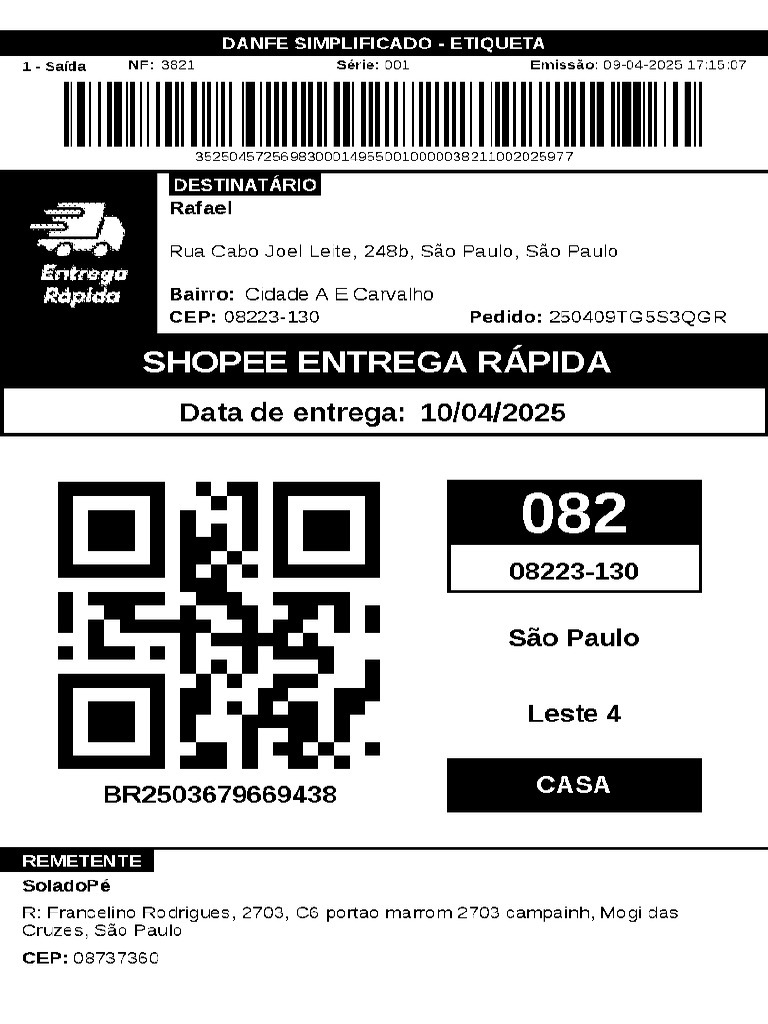 Etiqueta Modelo Shopee | PDF