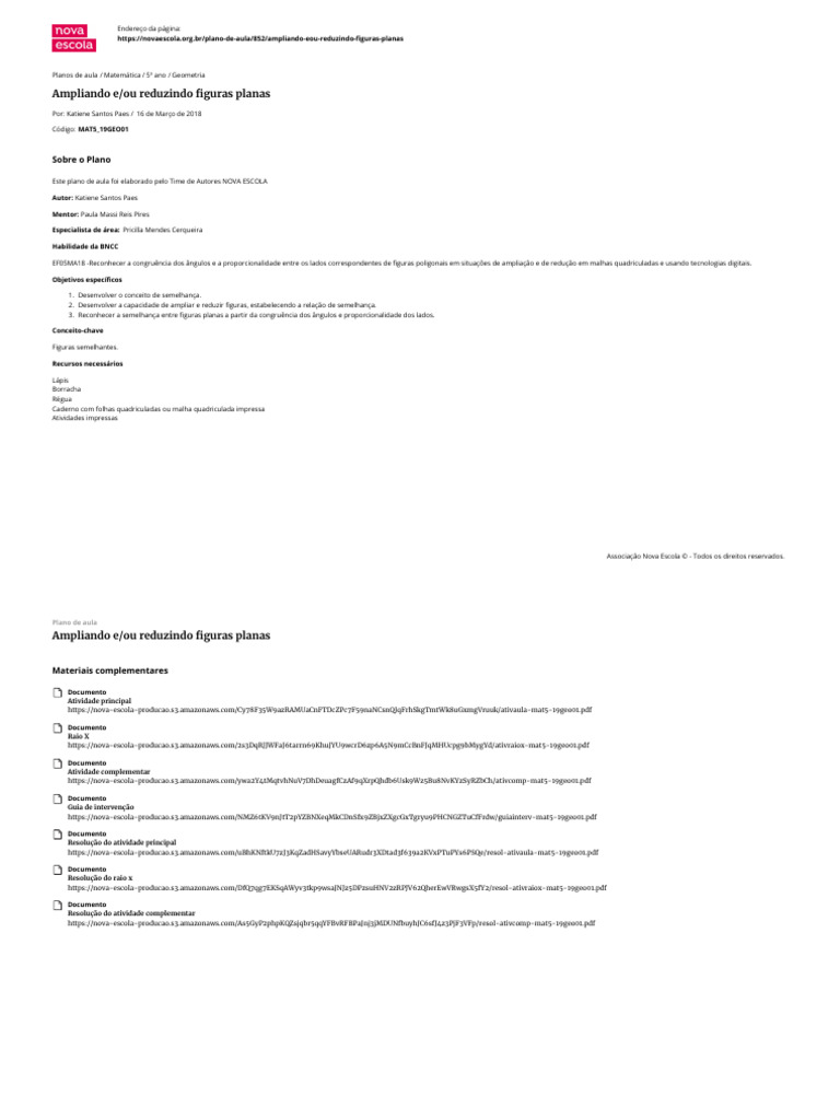 Plano de Aula Mat5 19geo01pdf | PDF | Tempo