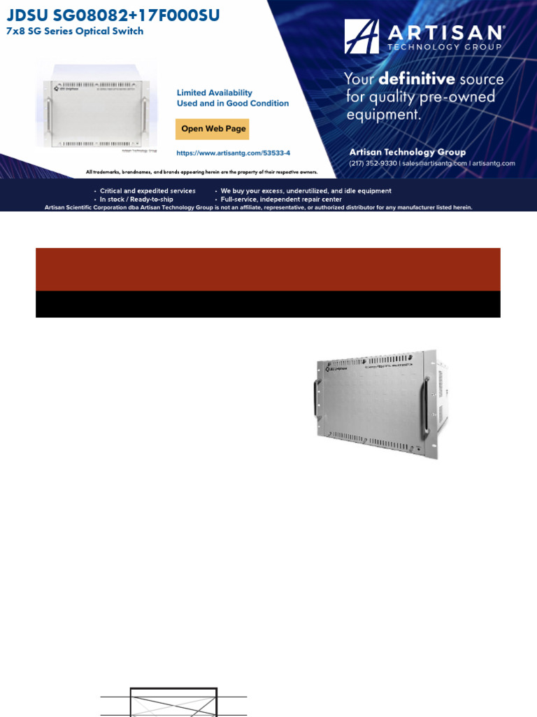Info JDS SG Series Datasheet | PDF | Decibel | Optical Fiber