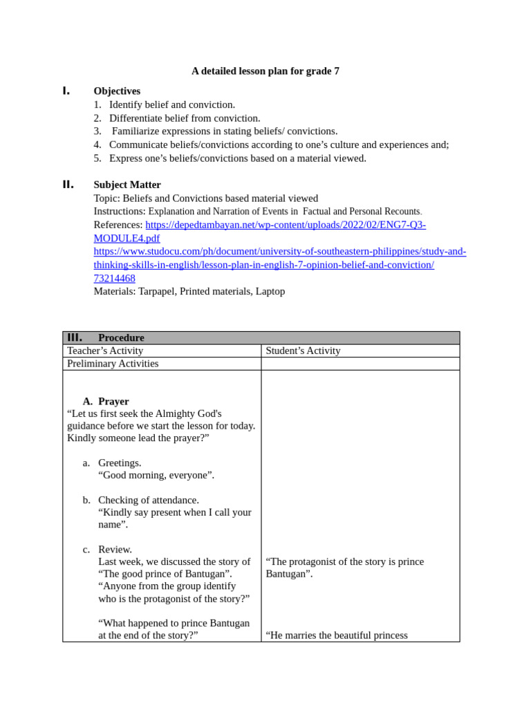 A Detailed Lesson Plan For Grade 7 Module 4 | PDF | Evidence | Statistics